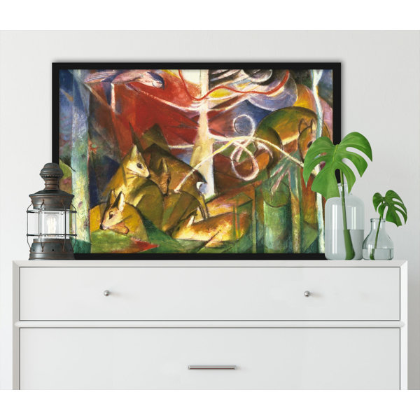 Union Rustic Gerahmter Kunstdruck Deer in the Forest I von Franz Marc ... Union Rustic Gerahmter Kunstdruck Deer in the Forest I von Franz Marc ...